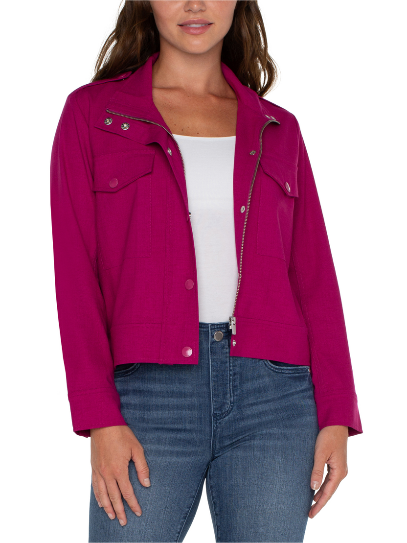 Fuchsia Kiss Utility Crop Jacket – The RiverLane